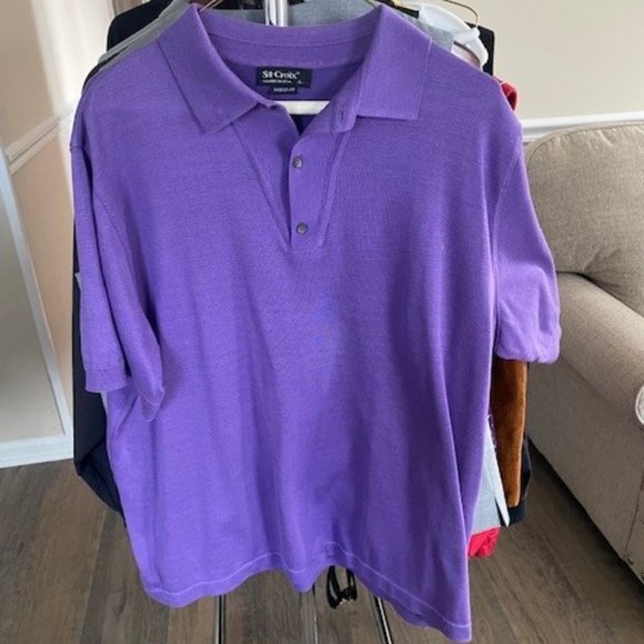 St Croix | Shirts | St Croixmens Purple Short Sleeve Collared Polo ...